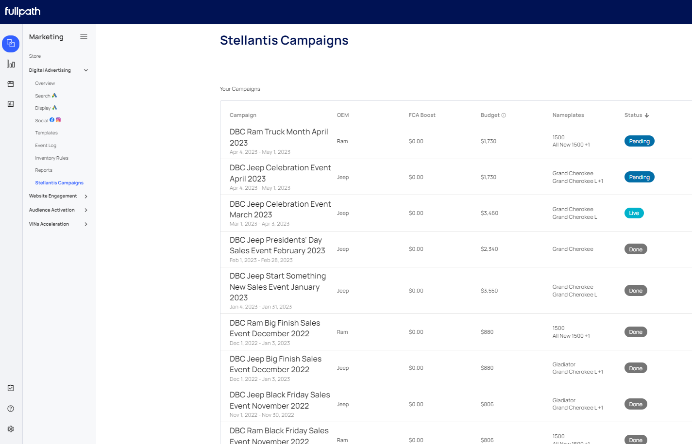 Stellantis Campaign Page – Fullpath Help Center